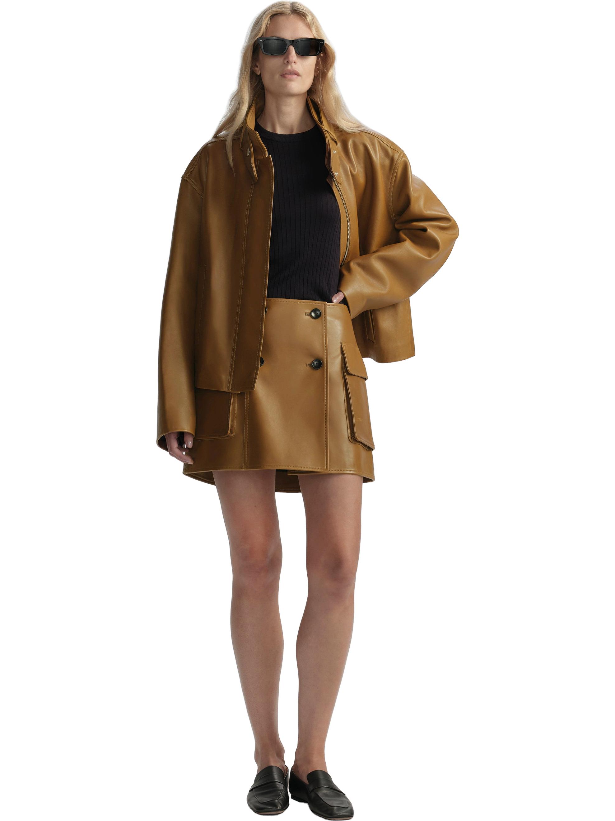 A.L.C. Demi Leather Mini Skirt